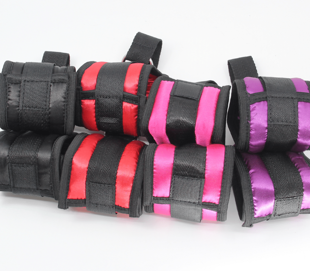 Bright & Soft Satin Wrist Restraints in 4 Colours | Love In Leather