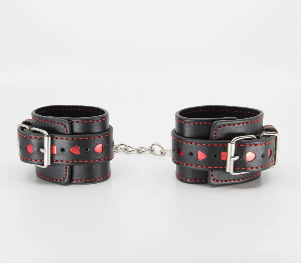 Metallic Heart Wrist Cuffs | Love In Leather