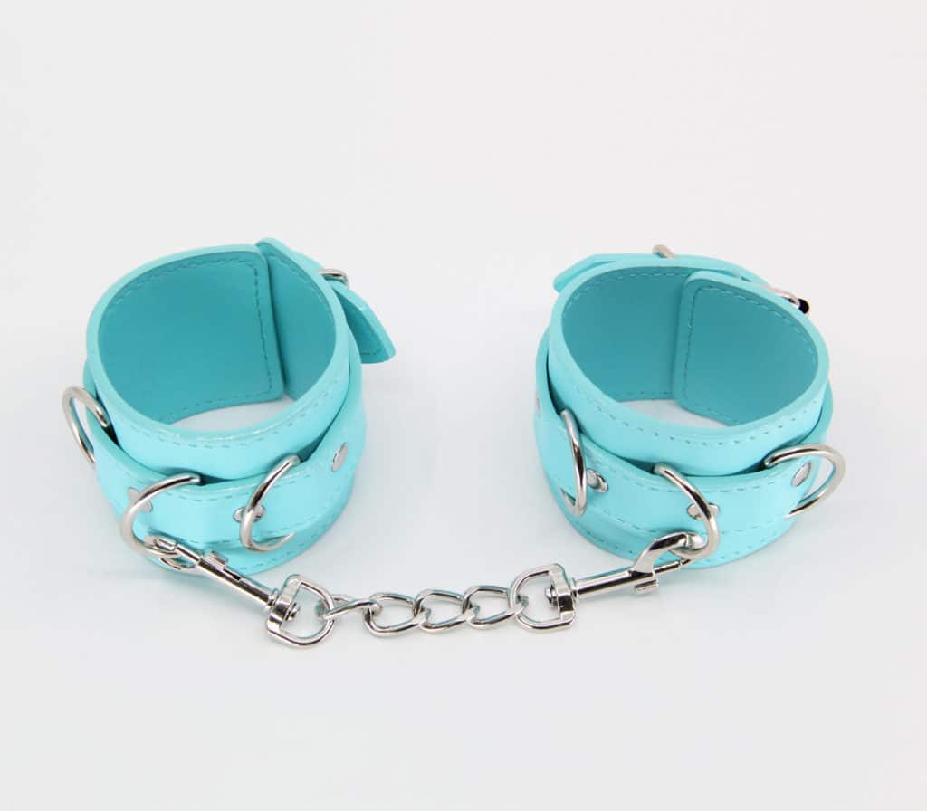 Baby Blue Wrist Cuffs | Love In Leather
