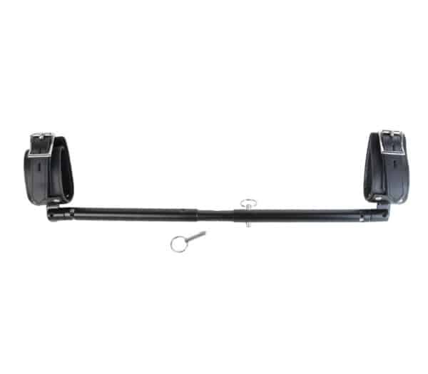 Black Adjustable Spreader Bar with Cuffs | Love In Leather